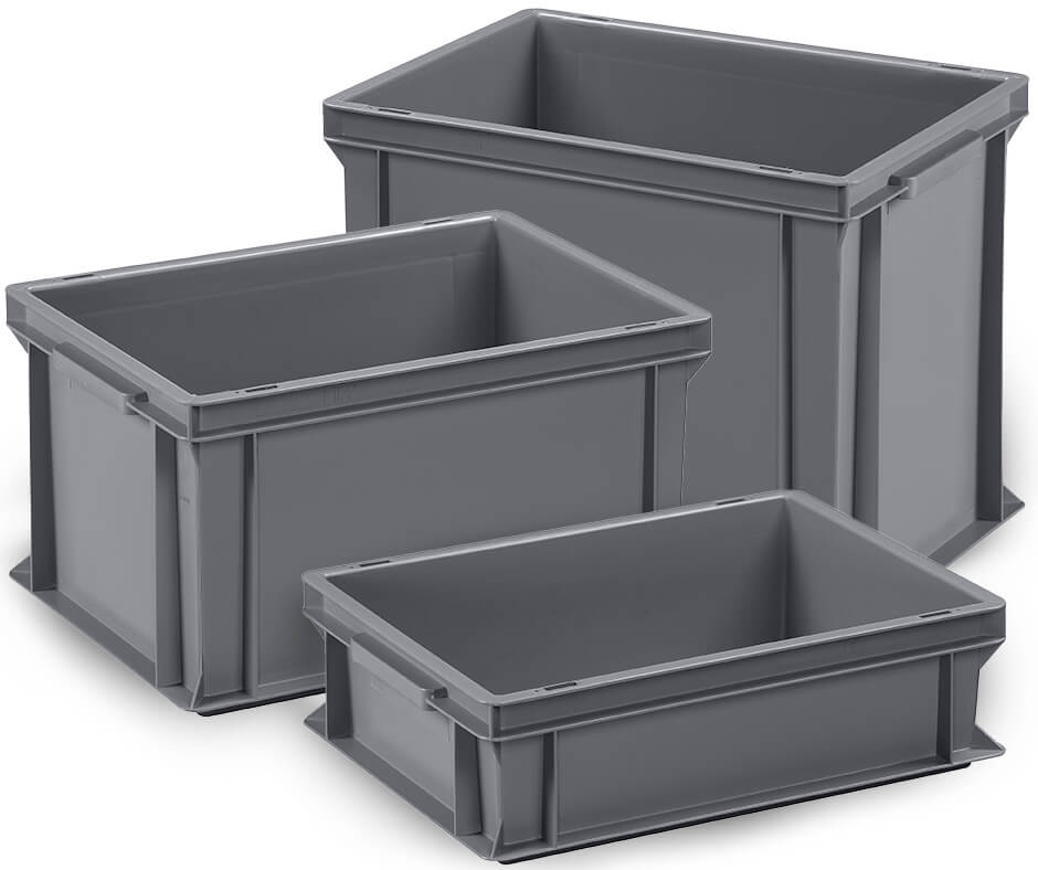 Cutii stivuibile, pentru depozitare, plastic de calitate (PP HDPE)